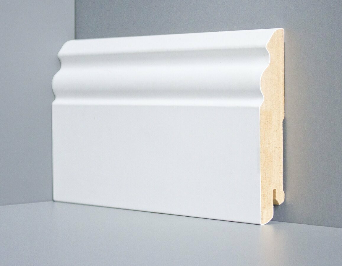 Плинтус Deartio МДФ Белый (White) U 105 - h 100 мм