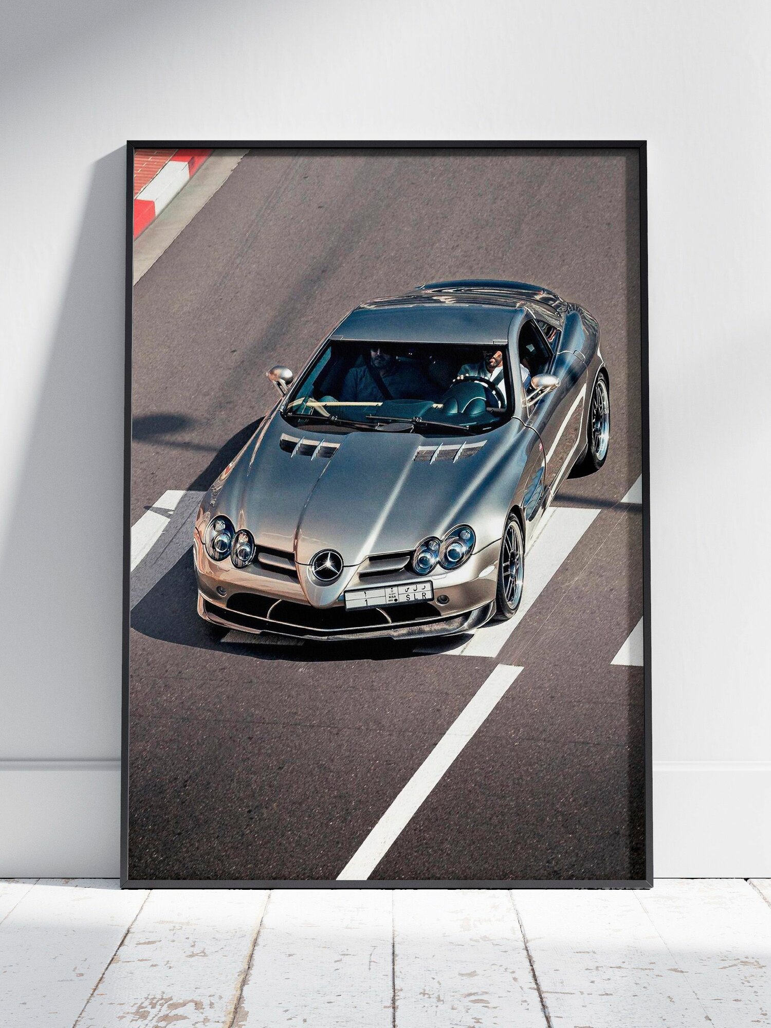 Плакат на стену для интерьера Легенды Авто (Мерседес Бенц SLR Макларен - Mercedes Benz SLR McLaren 1) - Постер по машине формата A4 (21x30 см)