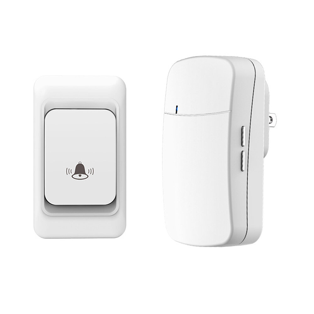 Беспроводной дверной звонок Smart Doorbell белый ABS 150M дальность 3 уровня громкости 38 мелодий AC100-250V 50Hz/60Hz 0.25W 433.92MHz -10~45℃ ≥50dB/1m батарейка 23A 12V <10mW размер 80*45*16mm приемник 54*80*50mm упаковка 10.6*6*6cm 130g 1* звонок 1*