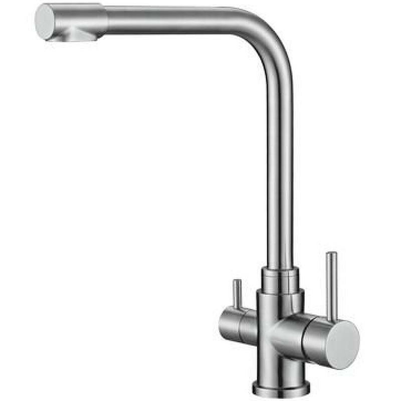 Смеситель для кухни BelBagno BB-LAM15-IN сатин, с краном для питьевой воды, рычажный, нержавеющая сталь