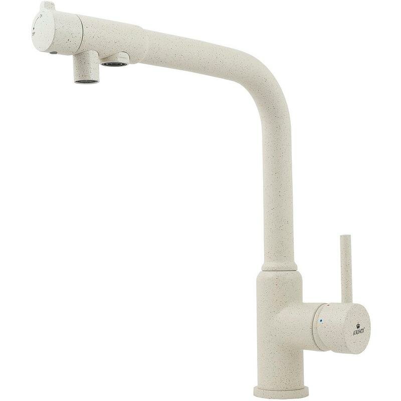 Смеситель для кухни Kaiser Teka 13044-11 бежевый мрамор, с краном для питьевой воды, рычажный, латунь