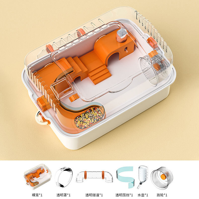 Очень большая вилла-клетка, золотистый хомяк, морская свинка, набор игрушек для клетки белки и принадлежности для клетки.