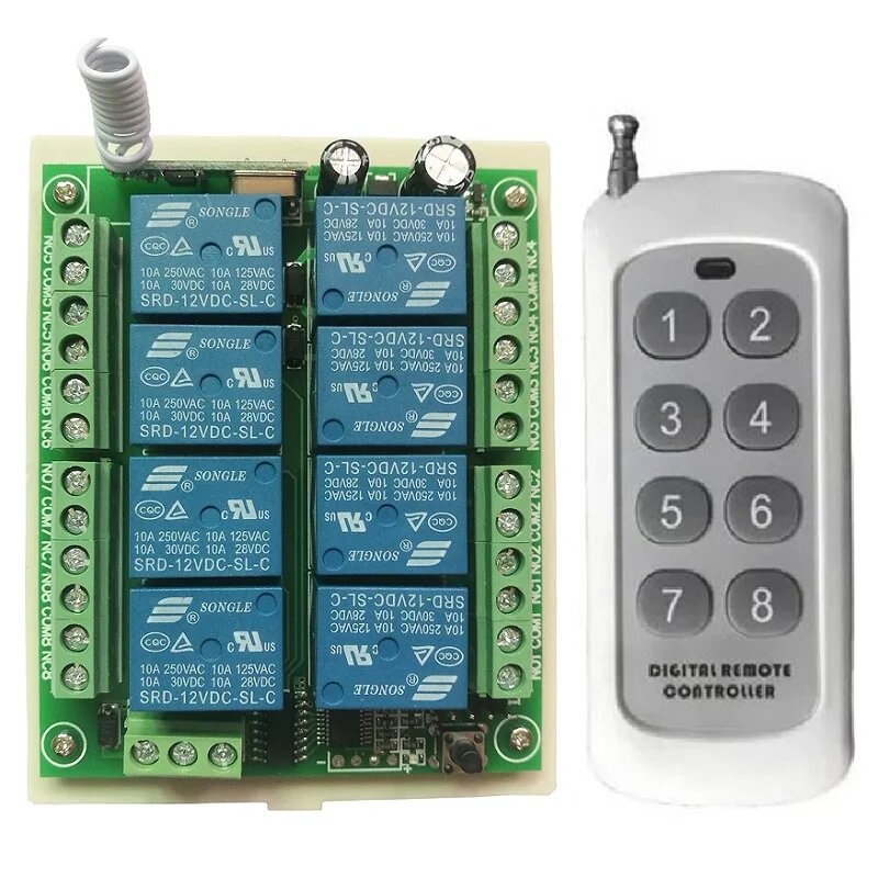 8-канальный радиореле 315/433 МГц, C2, 24V