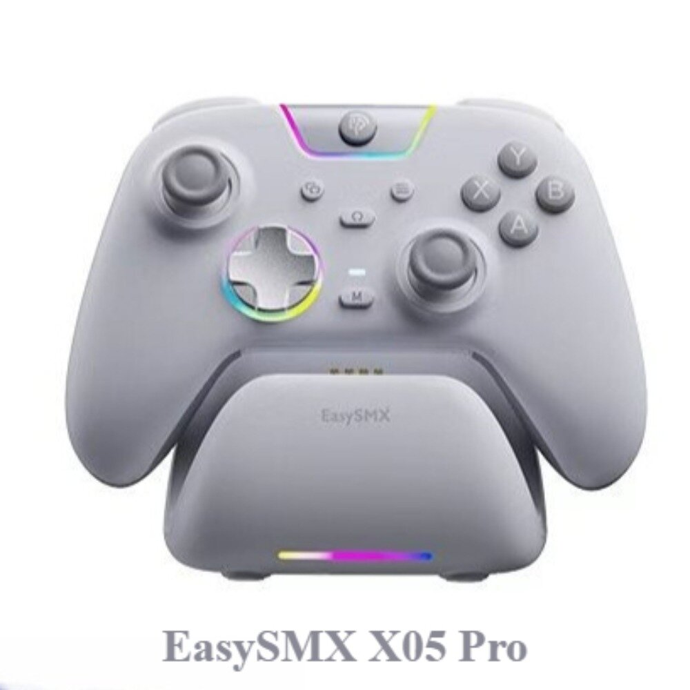 EasySMX X05 Pro Беспроводной игровой контроллер, совместимый с PC, Switch, Phone, Steam, TV, Включает в себя зарядную базу