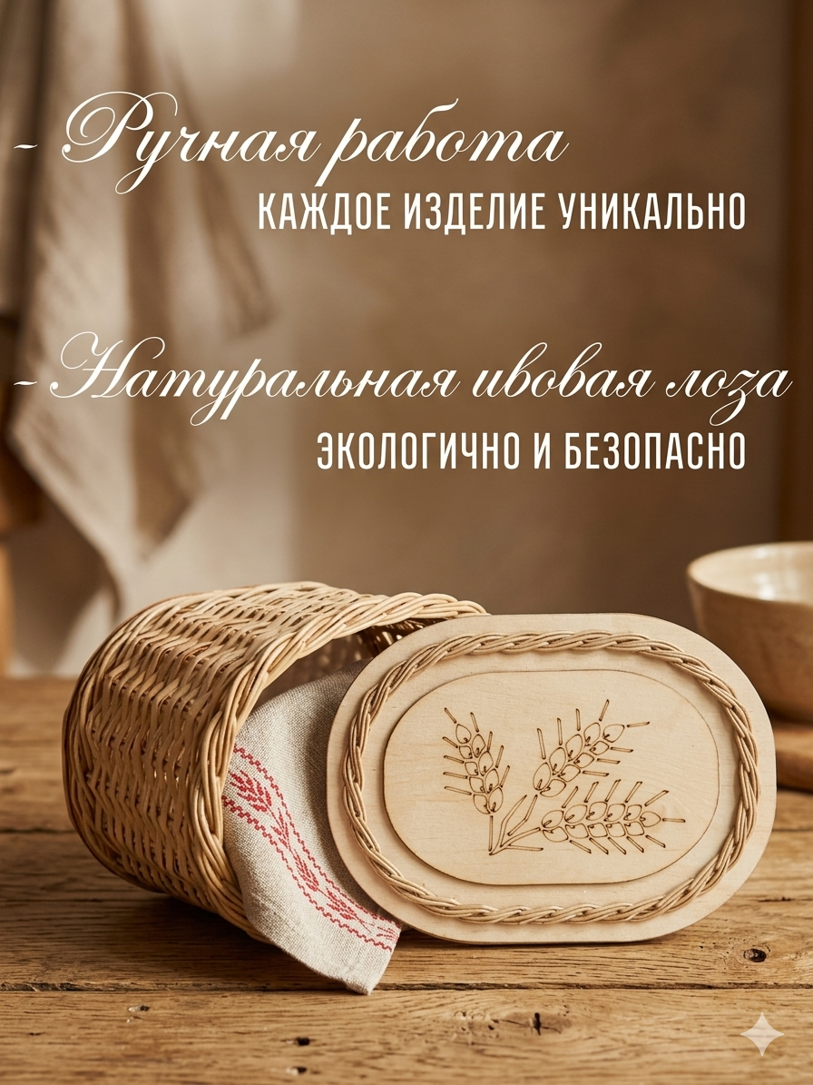 Хлебница деревянная с крышкой