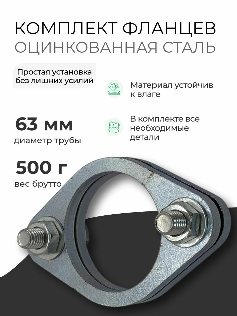 Фланцы комплект d63 оцинкованная сталь