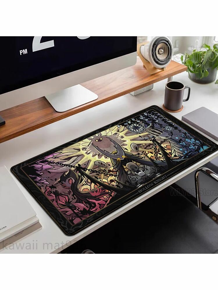 Игровой коврик Hollow Knight, для мыши и клавиатуры, 40 см x 90 см, черный, матовый
