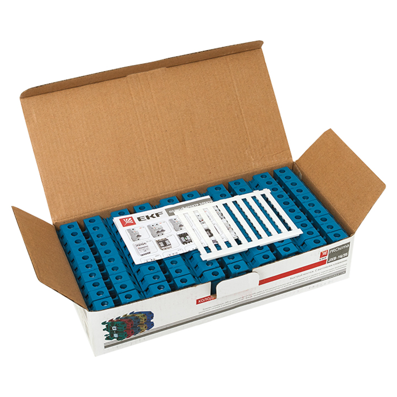 Колодка клеммная (винтовая) полиамидная plc-jxb-16/35b синяя PROxima EKF