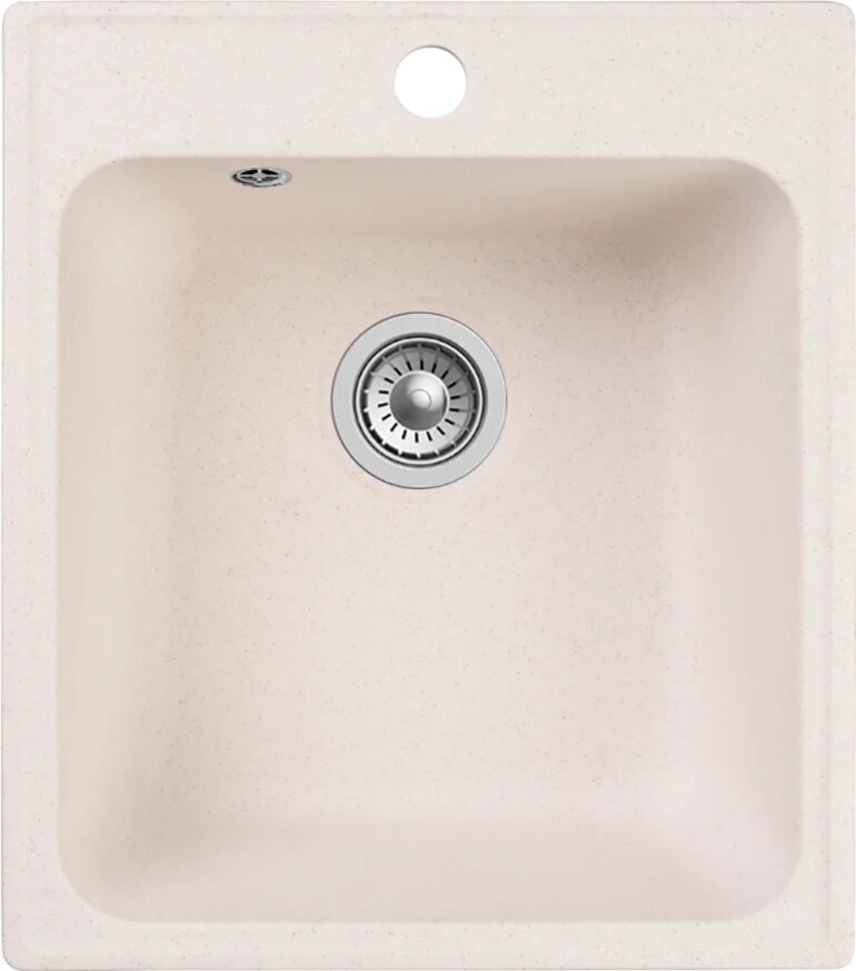 Мойка кухонная Reflexion Quadra прямоугольная, 42x48, мойка для кухни, кварцевая, белая, российская