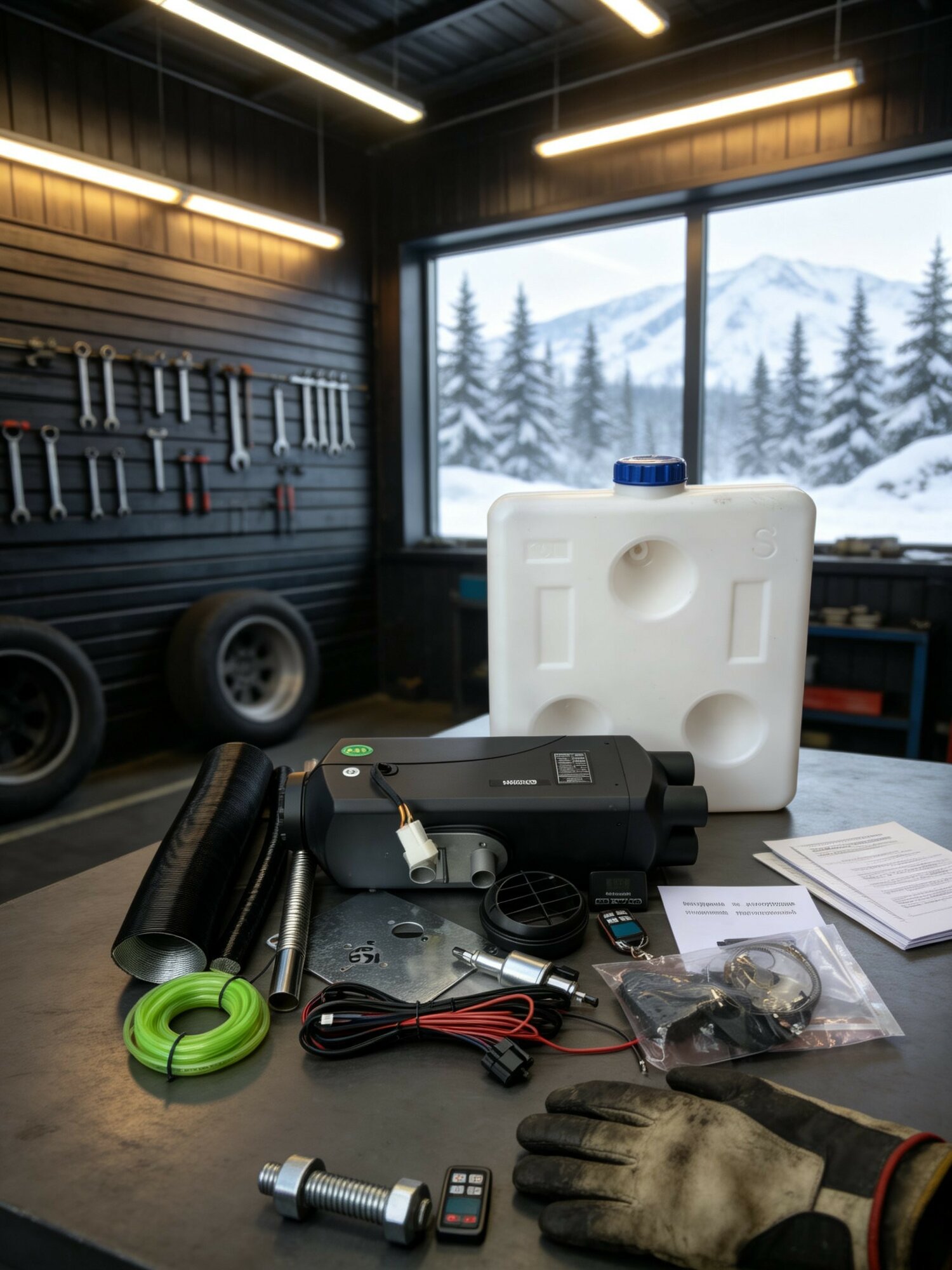 Дизельный автономный отопитель 4990 Вт, с проводным и дистанционным пультами арт. AVTD512V-P для авто и помещений