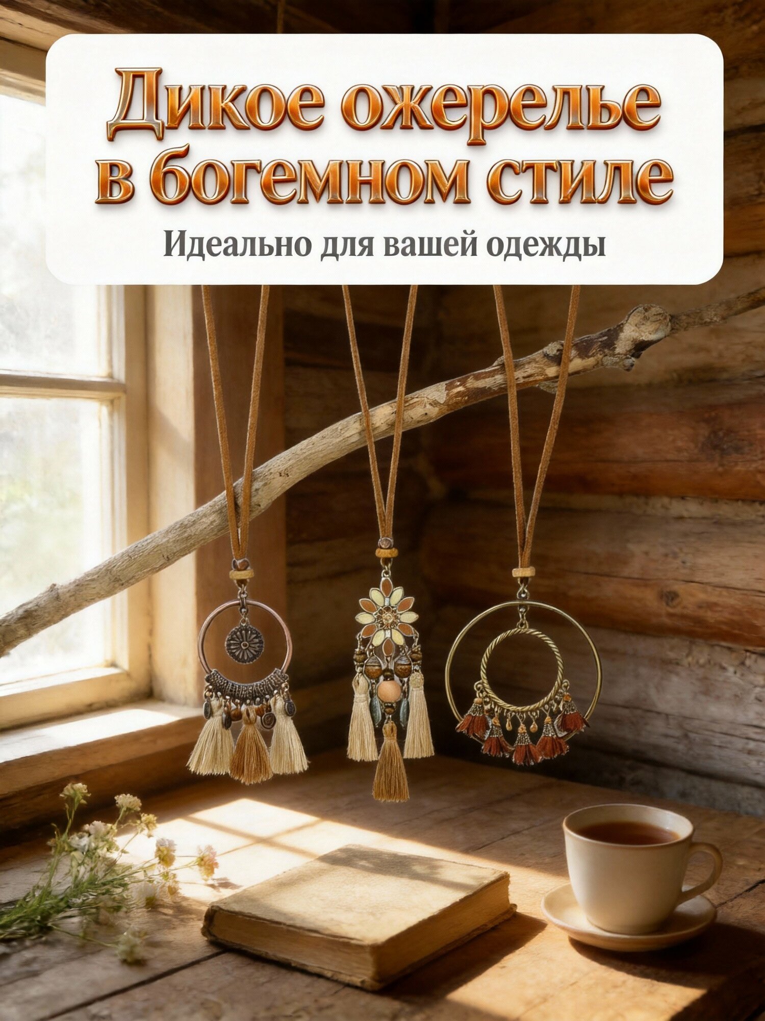 Длинное ожерелье в богемном стиле, модное женское украшение из сплава как на картинке