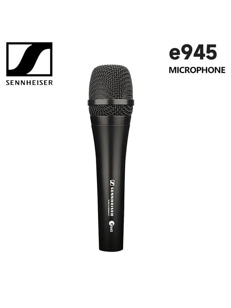 Микрофон для живого вокала Sennheiser 945 Дизайн направления сердца, снижение шумовых помех, четкое качество звука, для певцов, дикторов и исполнителей, черно-серый
