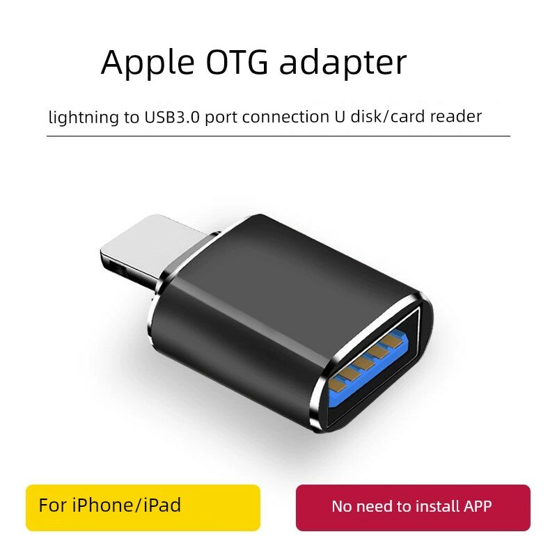 OTG-адаптер для iPhone, подключение USB-накопителя, мыши, клавиатуры, черный цвет