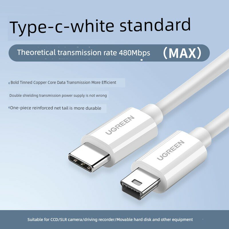 Кабель 1.5 м Type-C в Mini USB для Samsung MP3 MP4 видеорегистратора — классический белый