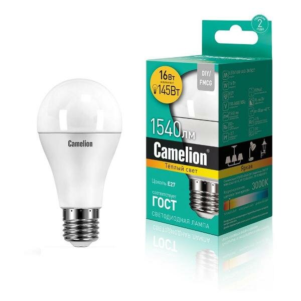 Лампа Camelion LED/16W-A60-3K/E27 10шт
