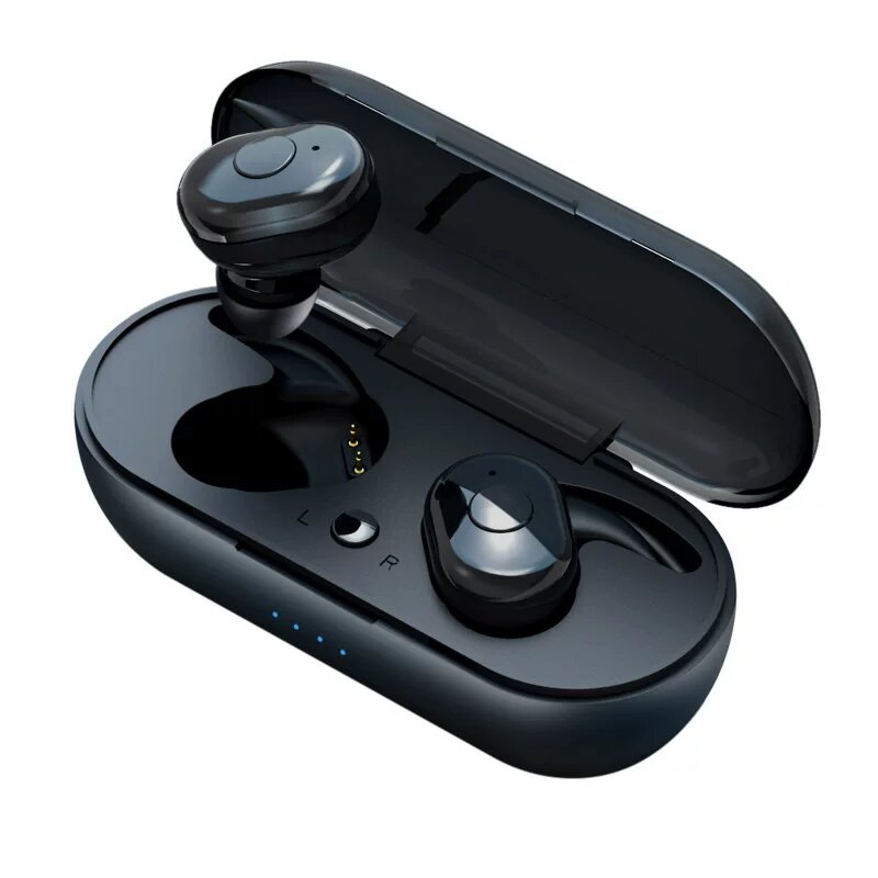 Беспроводные наушники Bluetooth с шумоподавлением, 5-часовым аккумулятором и HD-звонком - Черная кнопочная модель TWS-X