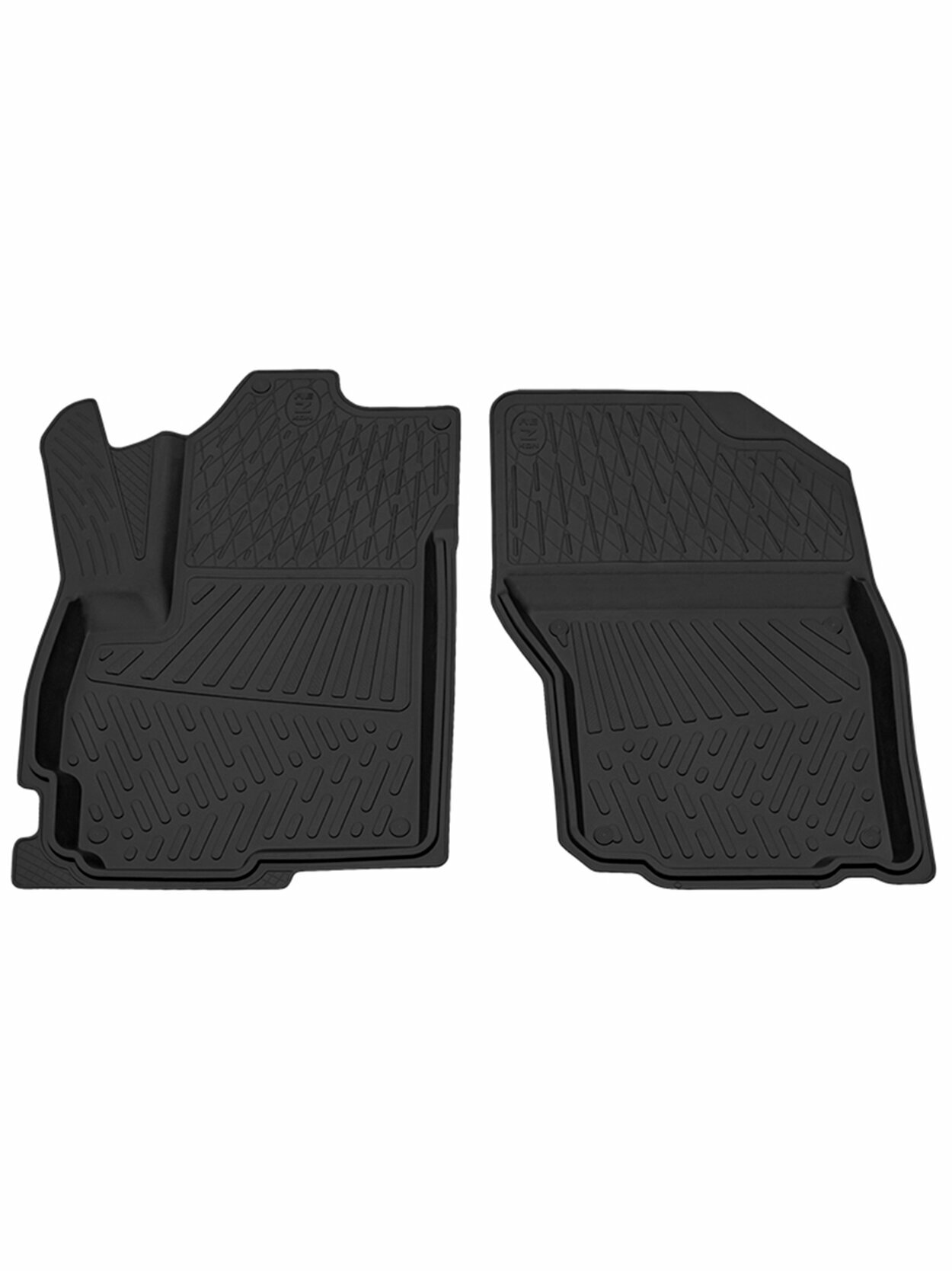 Коврики REZKON, для Mitsubishi Lancer, передние, с бортами, резиновые, черные