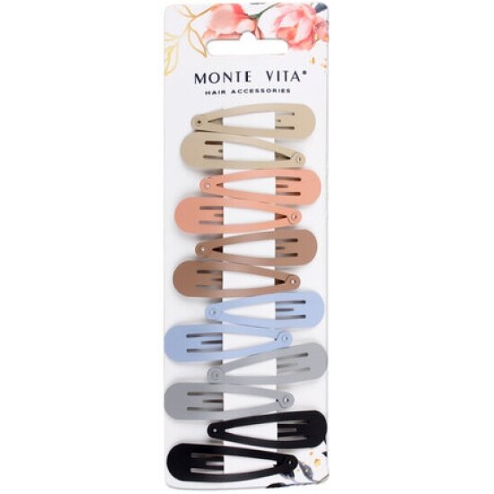 Заколки для волос Monte Vita 457094 клик-клак, матовый, пастельные цвета 12 шт