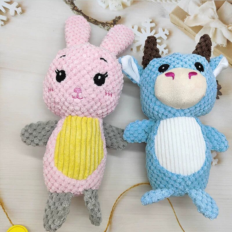 Плюшевая игрушка для собак со звуком, устойчивая к укусам, для корги, тедди, маленьких собак, шиба-ину, для чистки
