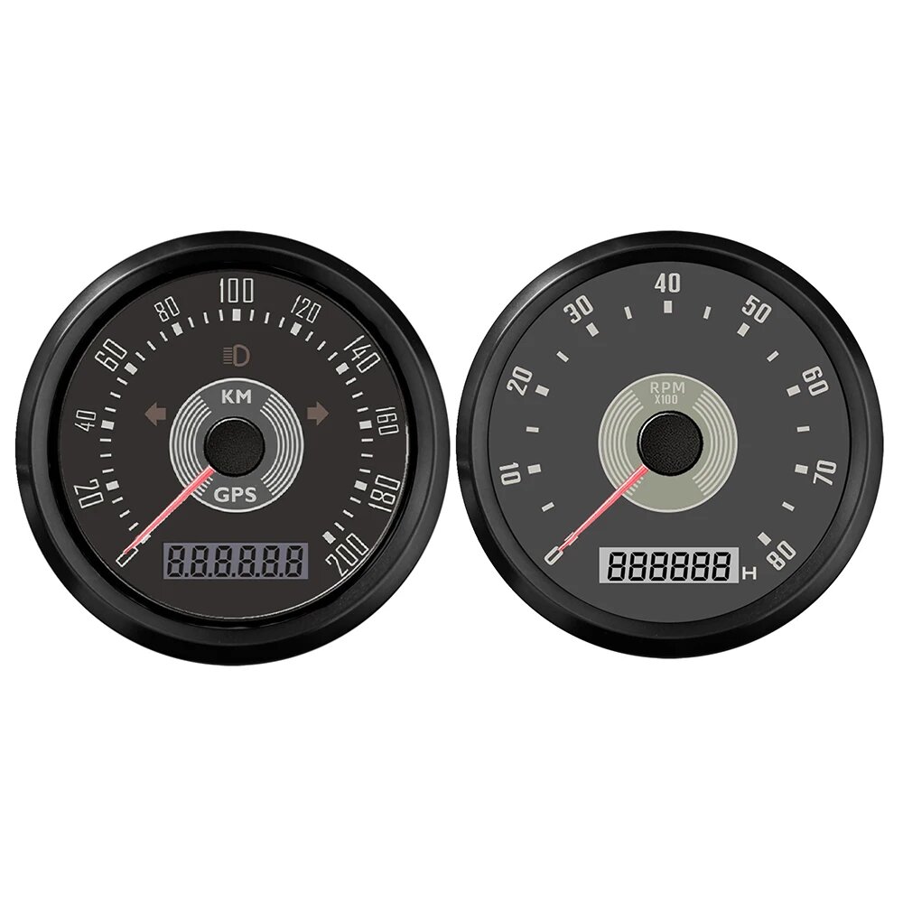 GPS-спидометр ELING 85 мм, 0-200 км/ч, Черный