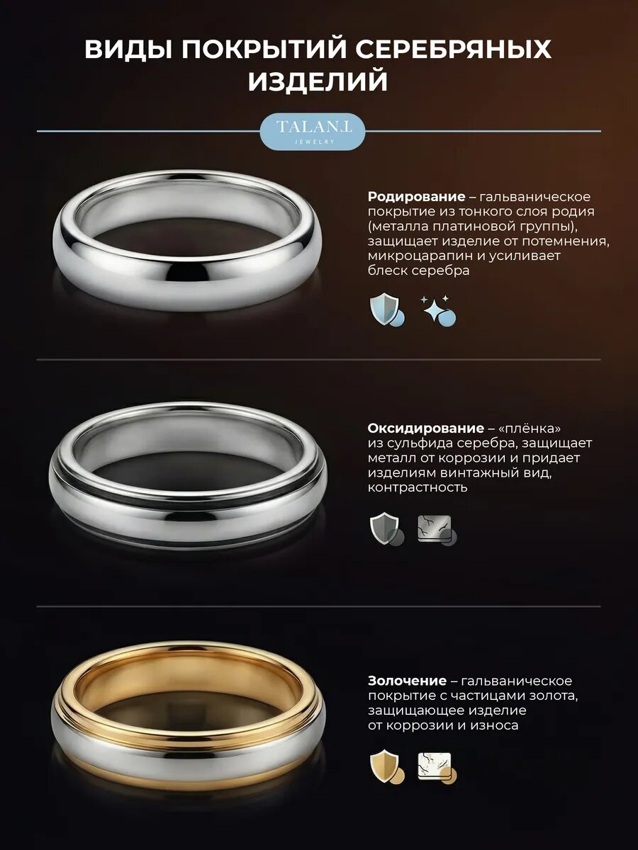 Кольцо тонкое TALANT, серебро, 925 проба, фианит, хризолит синтетический, размер 16, серебристый — фото 1