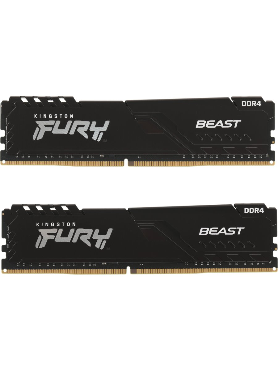 Память DDR4 2x16GB 3200MHz Kingston KF432C16BBK2/32 Fury Beast Black RTL Gaming PC4-25600 CL16 DIMM 288-pin 1.35В single rank с радиатором RTL
