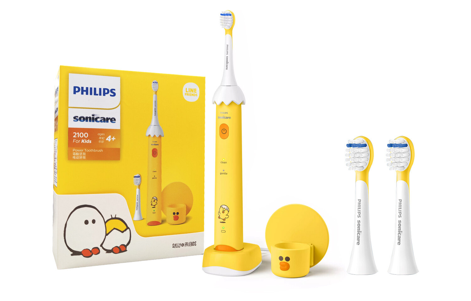 Электрическая зубная щетка унисекс PHILIPS Sonicare 2100 Kids HX2472 с дизайном LINE FRIENDS