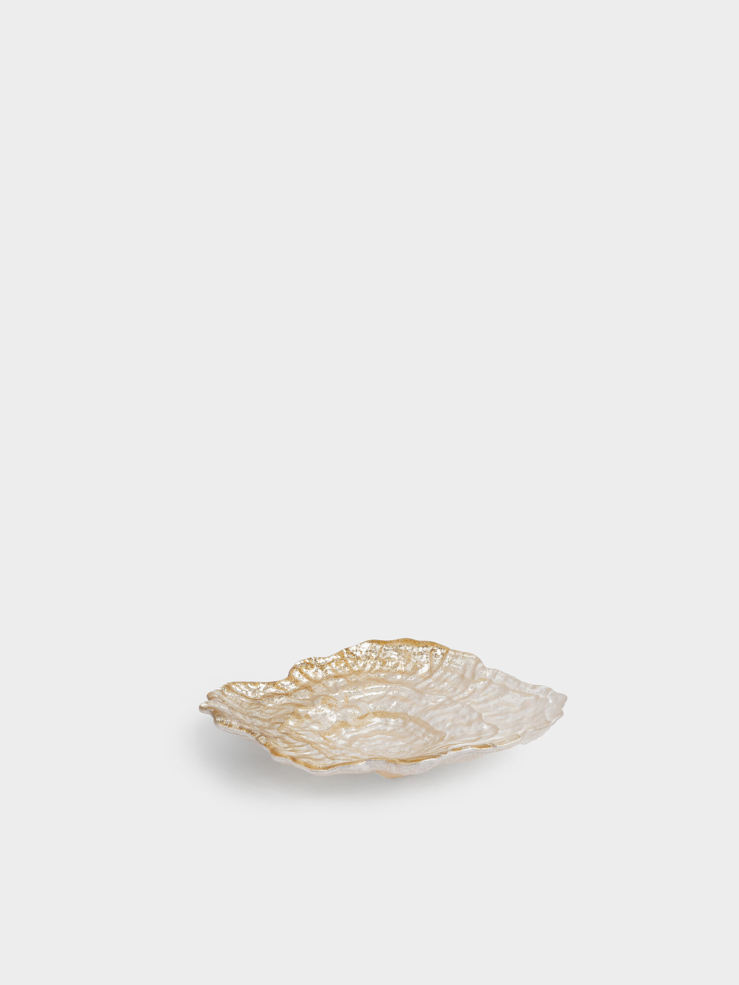 Блюдо, 23х17x5 см, стекло, молочное/шампань, Устрица, Shellfish, Kuchenland