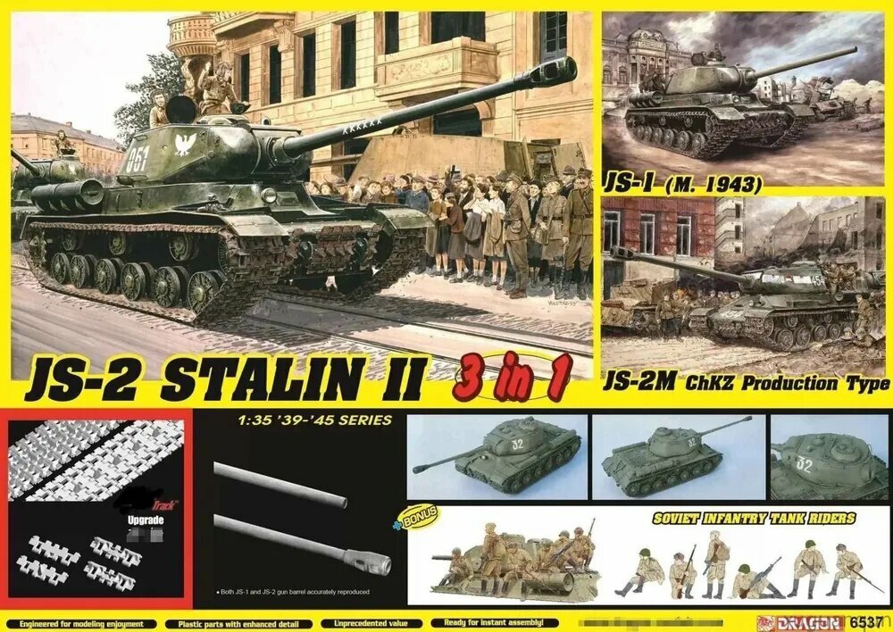 Dragon 6537 1/35 JS-2 Сталин II танк 3 in1+советская пехота танковые ездники модель комплект