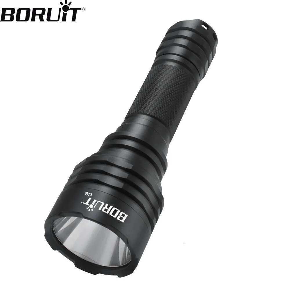 Налобный фонарь BORUIT C8 2000 люмен 1000 м Холодный белый свет черный матовый ударопрочный