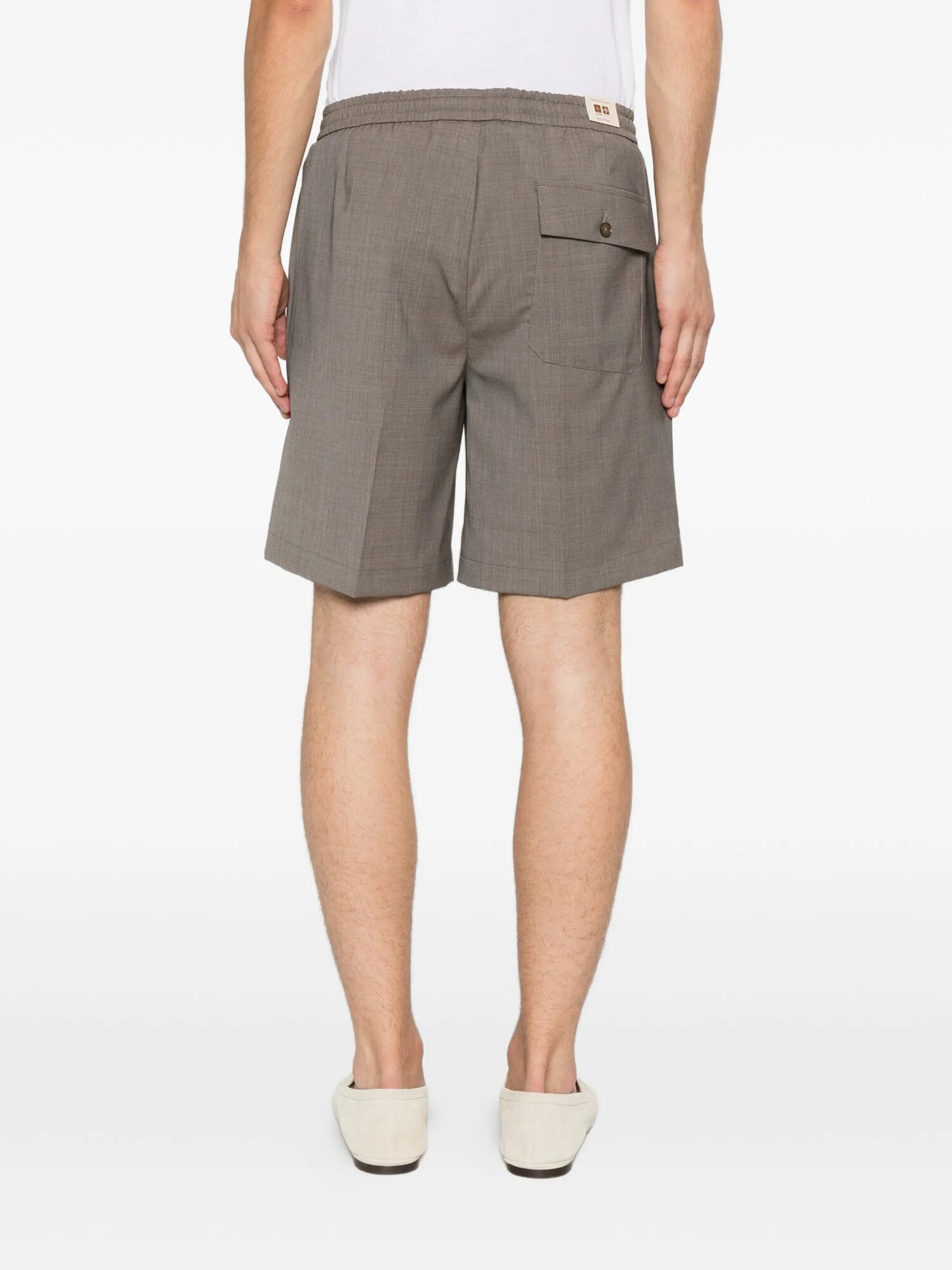 Шорты BRIGLIA 1949 Pleated drawstring shorts, размер 54, коричневый — фото 1