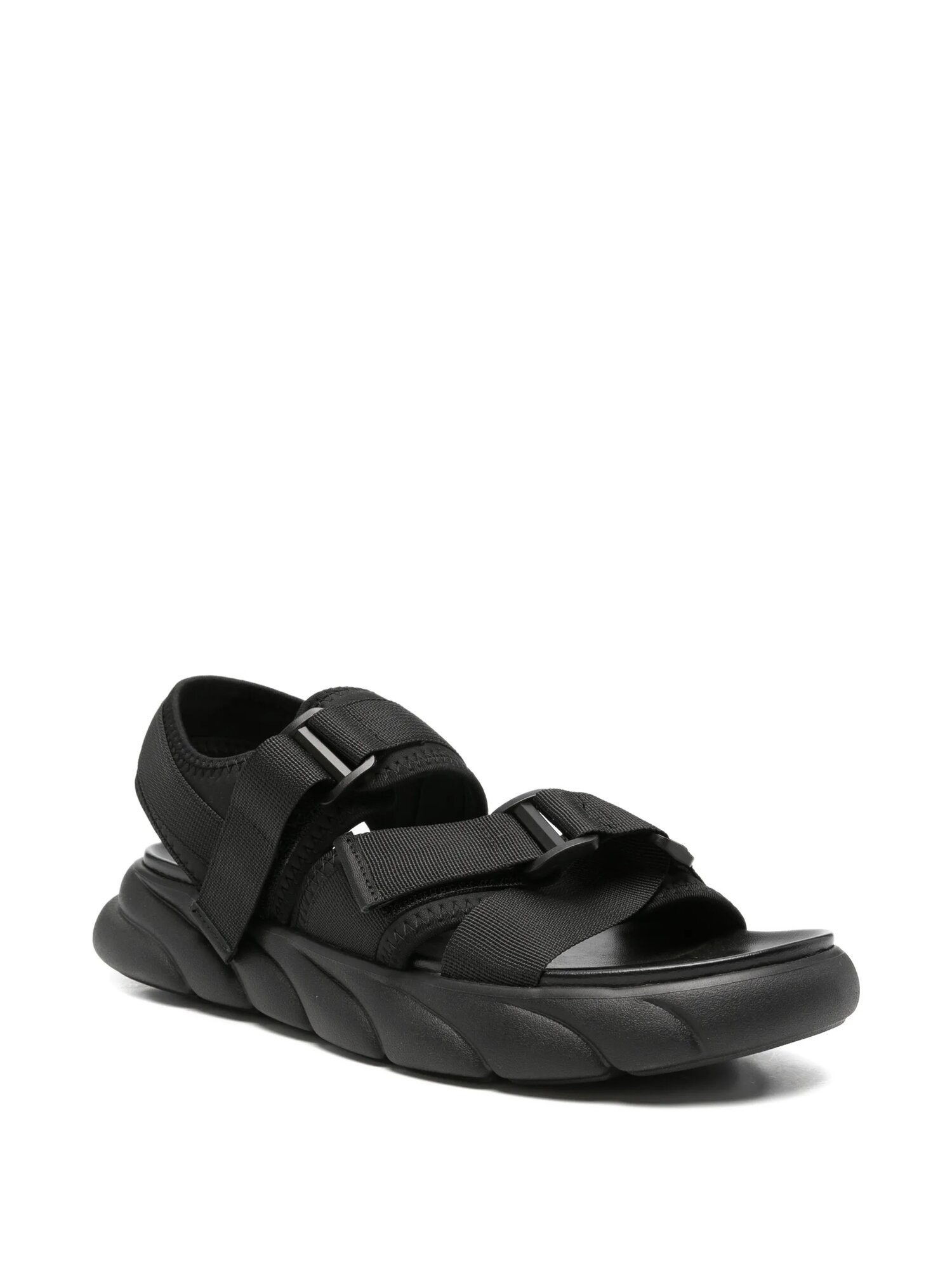 Босоножки SERGIO MORETTI Touch-strap chunky-sole sandals, размер 44, black/black — фото 1