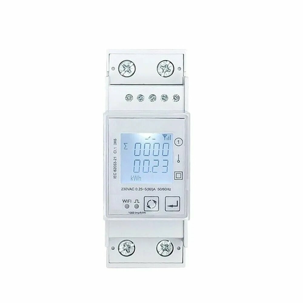 Однофазный интеллектуальный беспроводной рельсовый счетчик Tuya ZigBee, двустороннее измерение солнечной энергии 230 В 80А, двусторонний счетчик энергии Zigbee