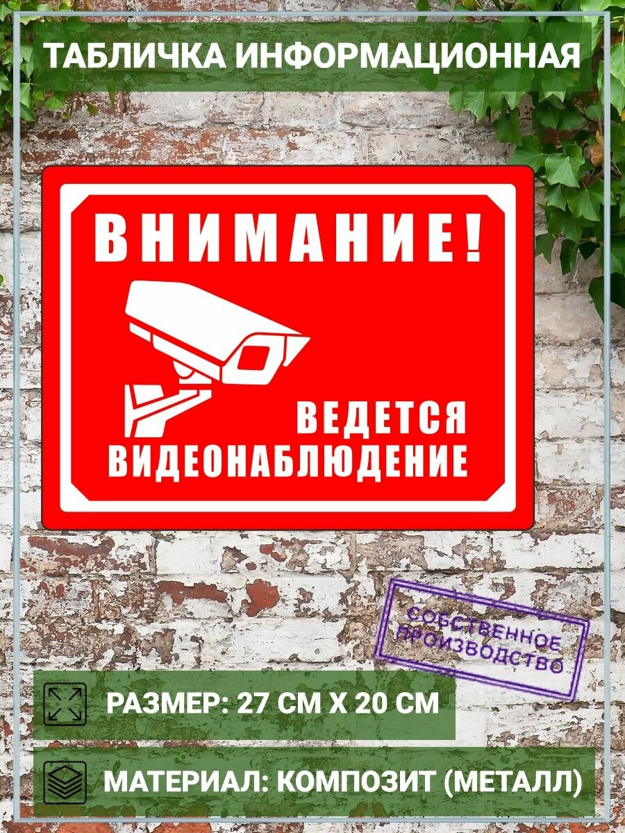 Табличка информационная Внимание Ведется видеонаблюдение №003