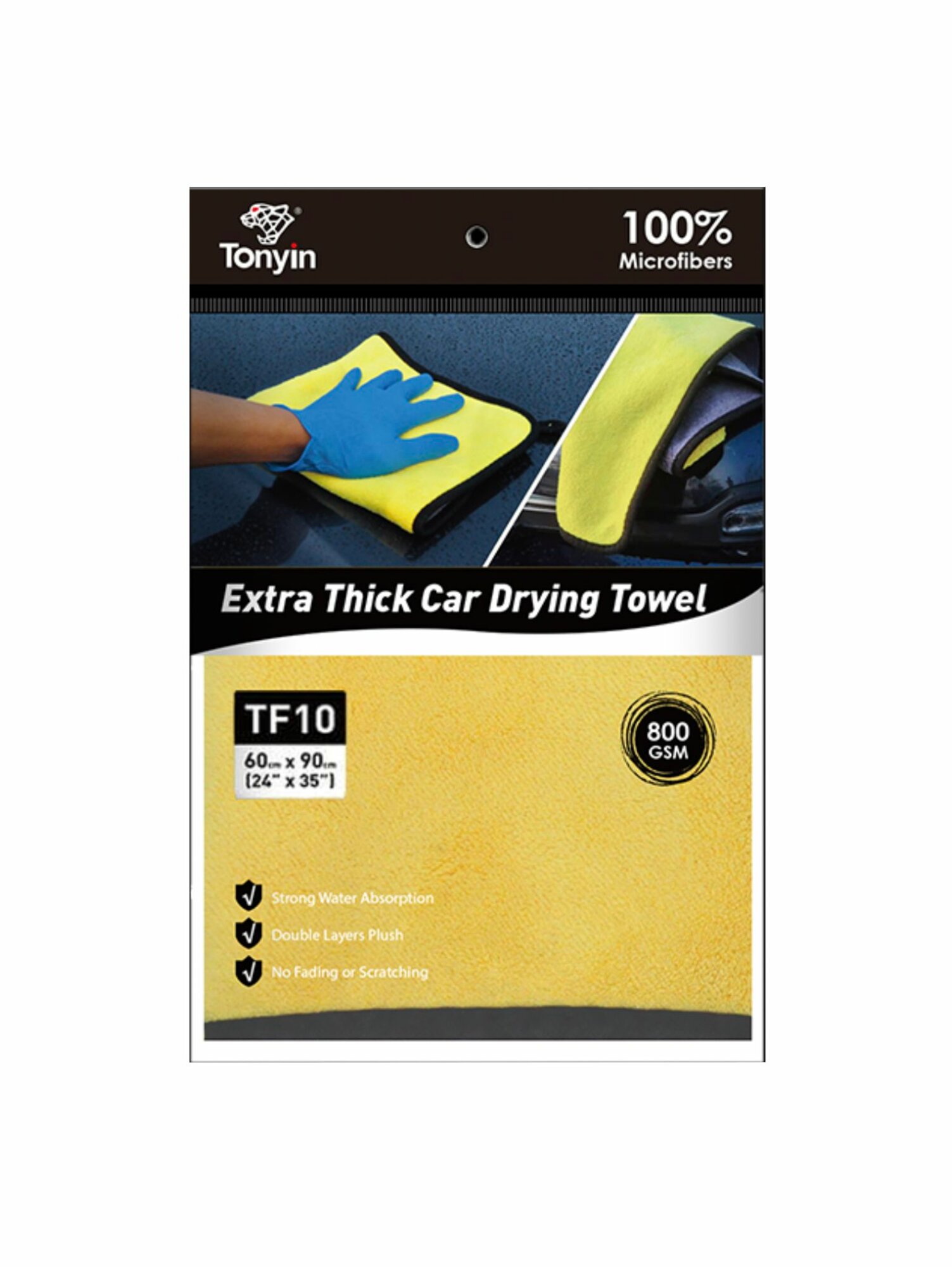 TF10 Автополотенце для мойки и сушки 60*90 CORAL VELVET CLEANING & DRYING TOWEL TONYIN