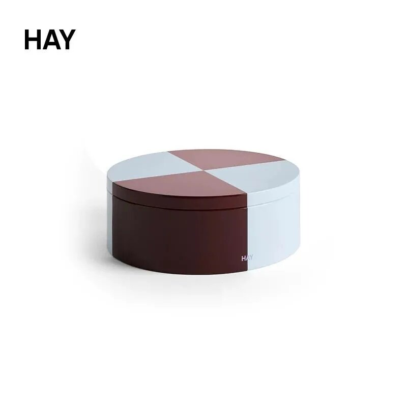HAY Ящик для хранения длина 19.8 см, ширина 19.8 см, высота 7.3 см, 1 шт, луженая сталь, голубой