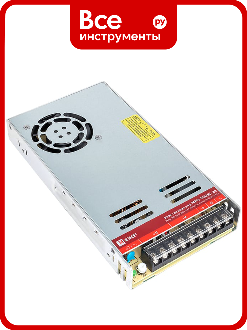 Блок, EKF, питания EKF 24В Proxima mps-350w-24, Индикация, зеленый, является
