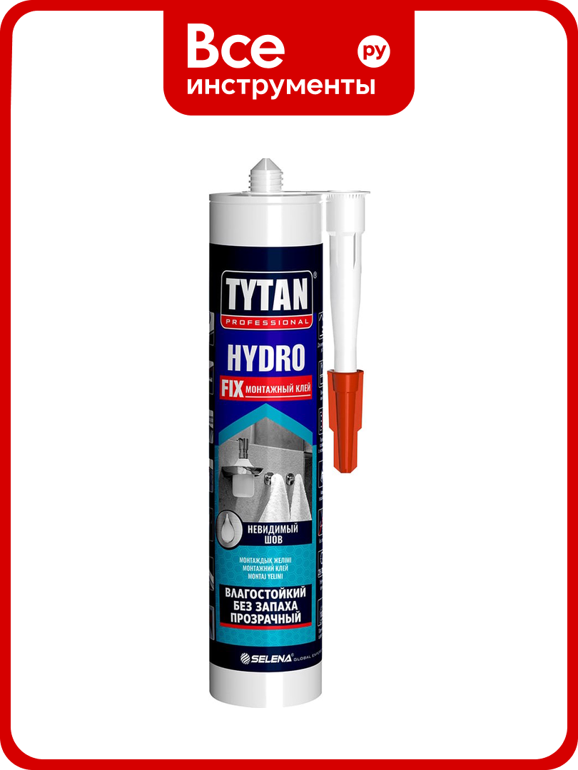 Клей монтажный TYTAN PROFESSIONAL HYDRO FIX акрилатный прозрачный 310 мл 274655
