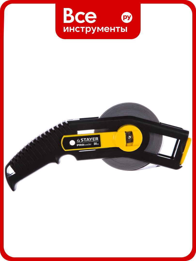 Геодезическая мерная лента STAYER LEADER, 30м 2-34183-030 для измерения ландшафта