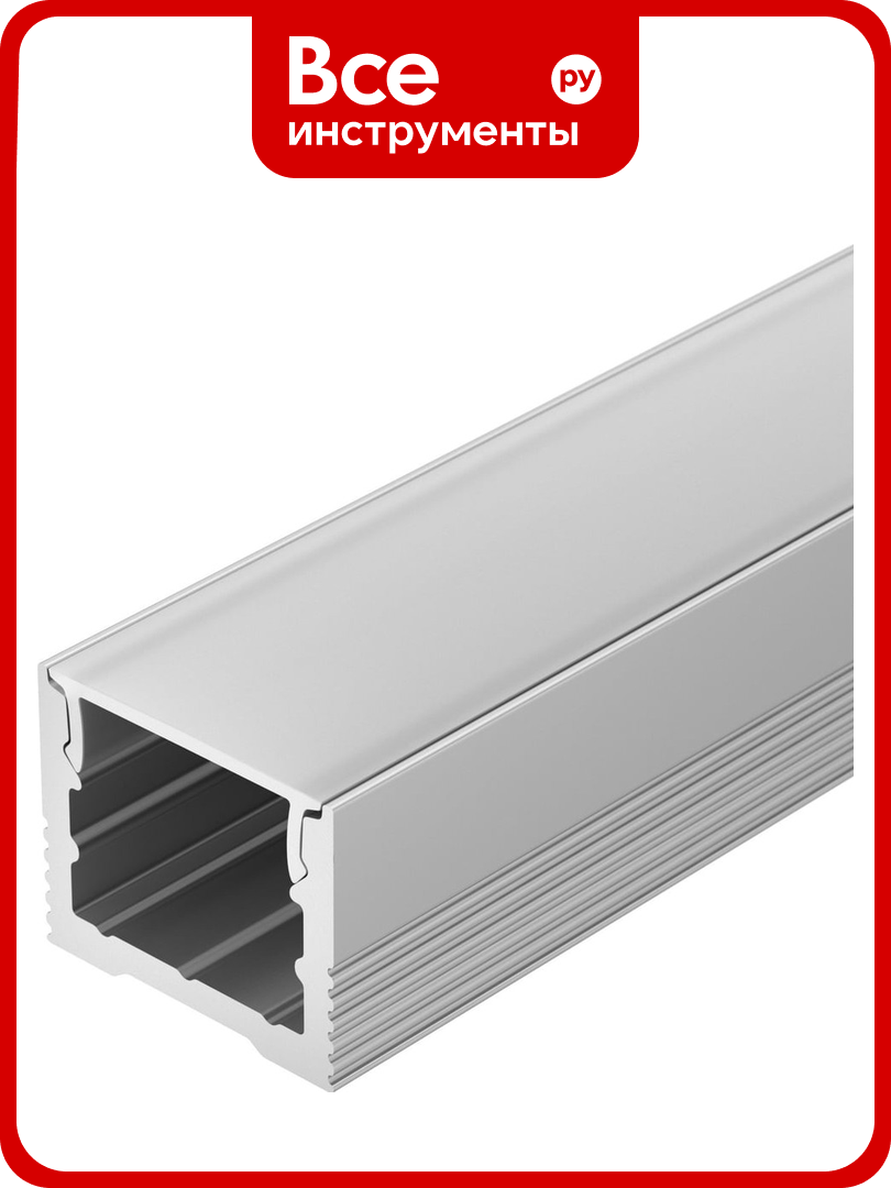 Профиль Arlight SL‑SLIM H13M двухметровый алюминиевый прямой накладной, серебряный, защита от пыли и влаги