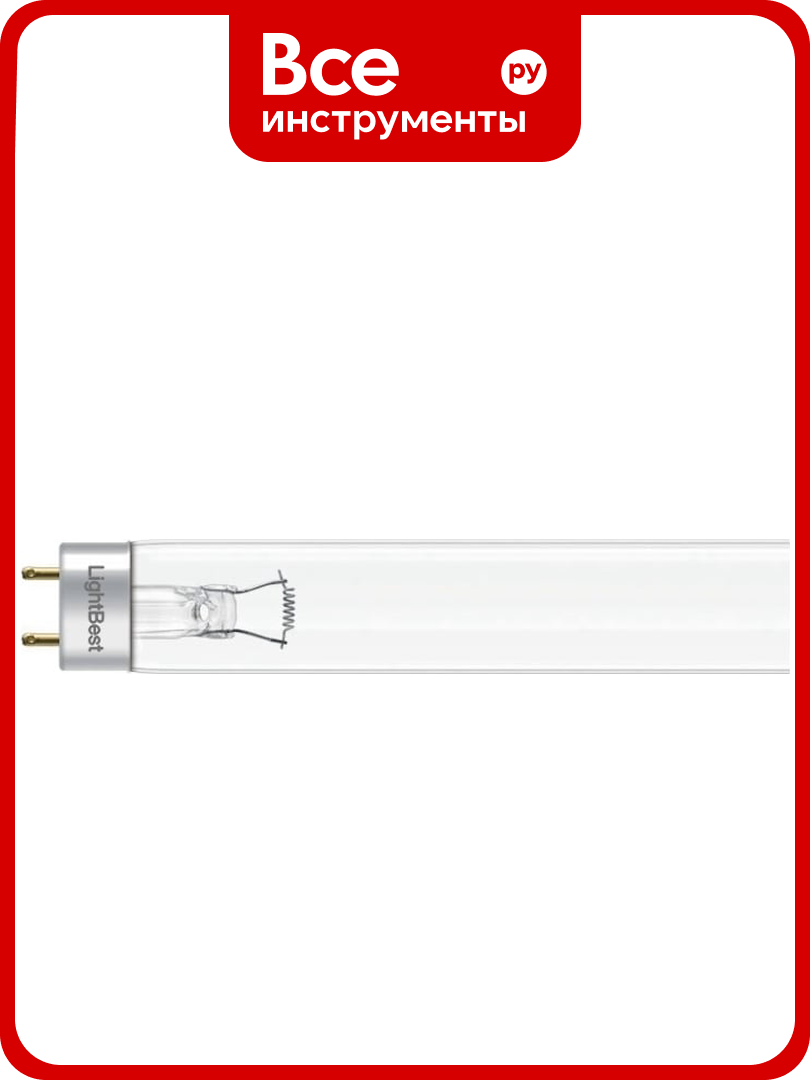 Лампа бактерицидная LightBest 700709022, 55Вт, G13, T8, безозоновая, 895мм