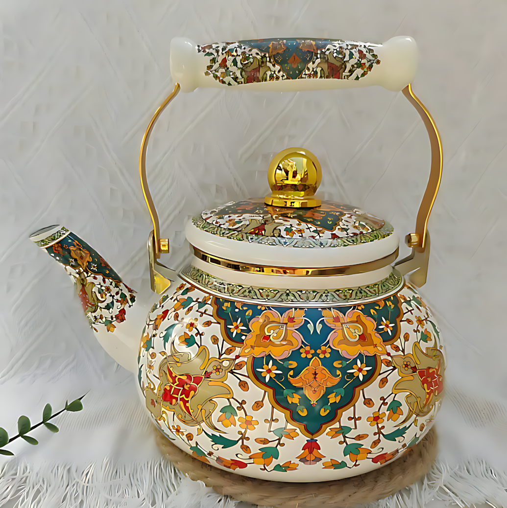 Чайник "Kettle", 2.5 л, Эмалированный чайник с восточным орнаментом, прочный