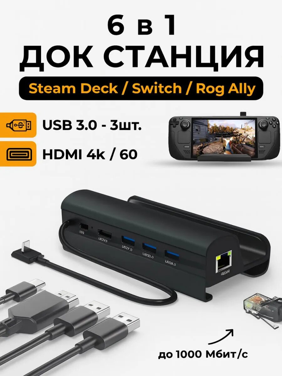 Док-станция для Steam Deck, зарядное устройство HC-86A