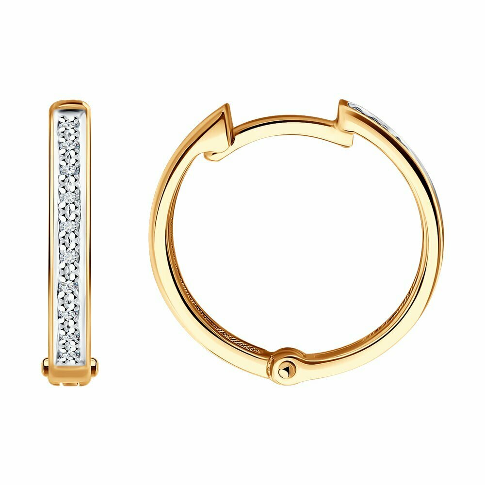 Серьги Diamant online, красное золото, 585 проба, бриллиант