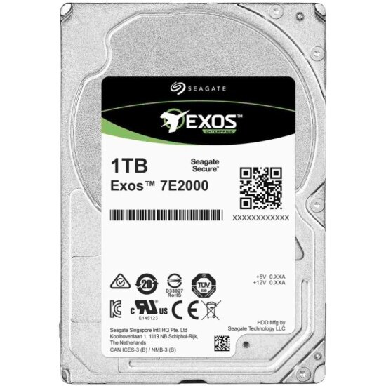 Жесткий диск HDD Seagate SATA 1TB 2.5"Exos 7E2000 7200 6Gb/s 128Mb (ST1000NX0423)