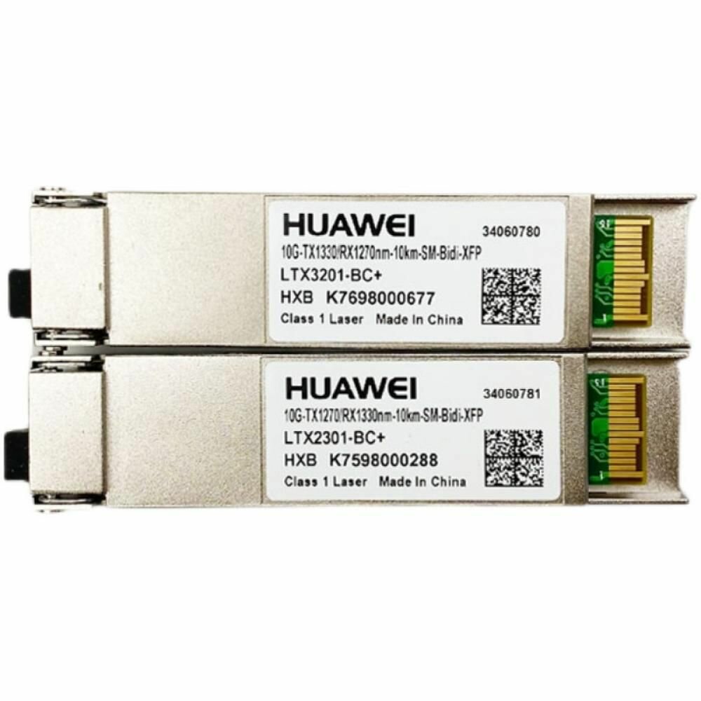 Трансивер Huawe* 34060780 OSX010B00 BiDi XFP TX1330nm/RX1270nm 9.95Gb/s to 11.35Gb/s 5dBm 0dBm 14dBm LC SM 10km (34060780)
