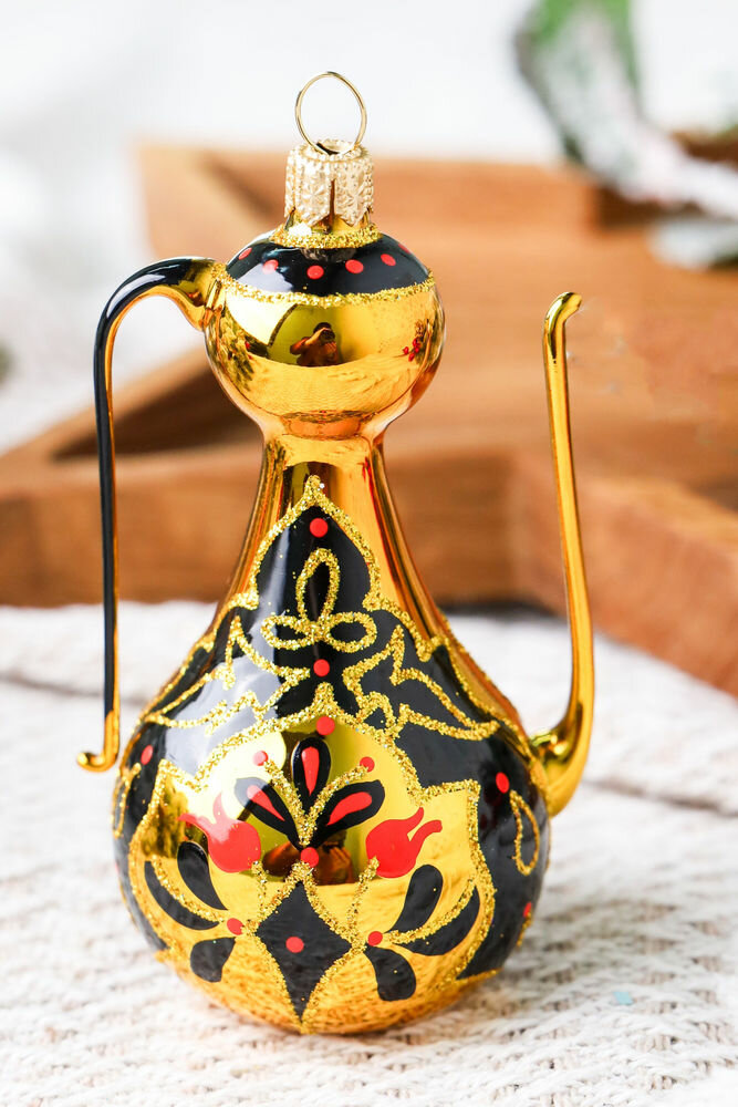 Ёлочная игрушка кувшинчик, 82 мм, Елочка С1661