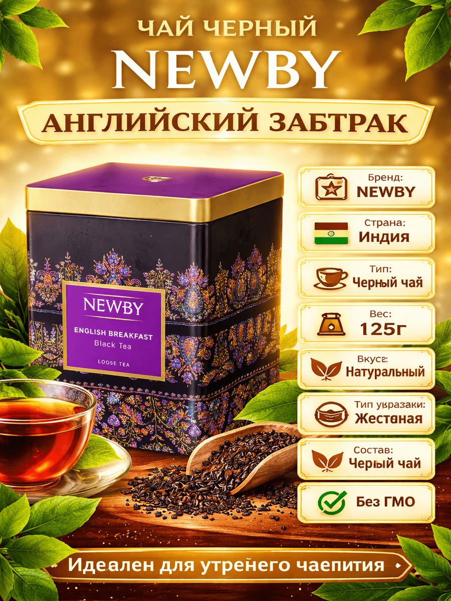 Чай черный Newby Английский Завтрак, 125г