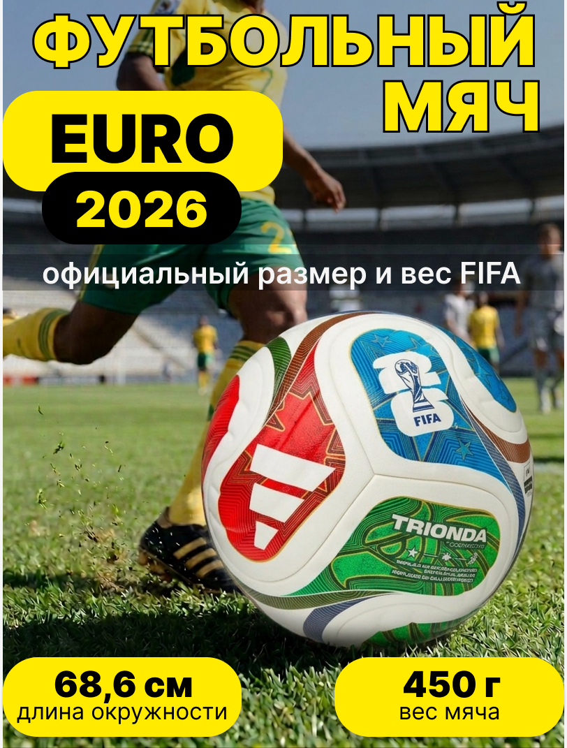 Мяч футбольный "EURO 5", профессиональный, универсальный, премиум качество