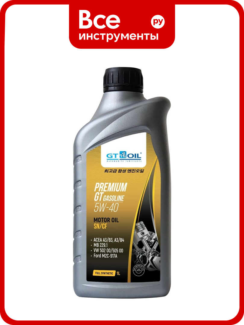 Масло Premium Gasoline, SAE 5W-40, API SN/CF, 1 л GT OIL 8809059407219